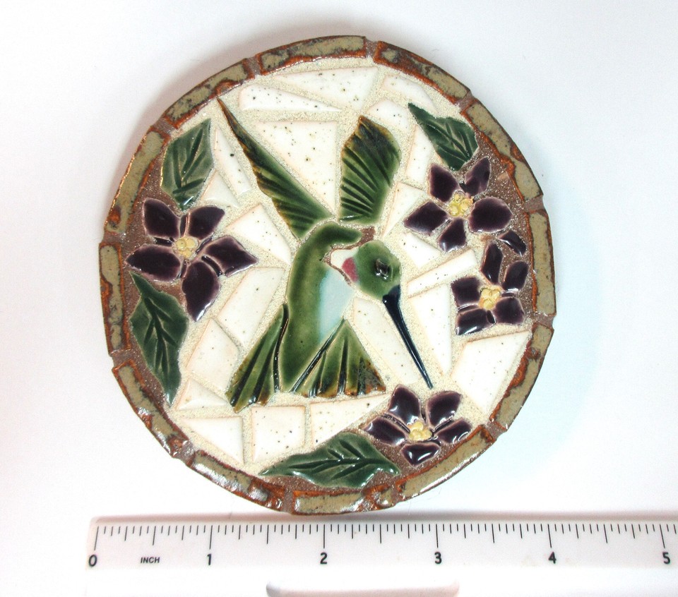 Hummingbird Mosaic Coaster, Mosaic Art Handmade Ceramic Tile Trivets ...