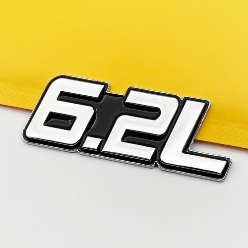 3D Chrome Silver & Black 6.2L Metal Emblem Engine V6 V8 Sport Logo ...