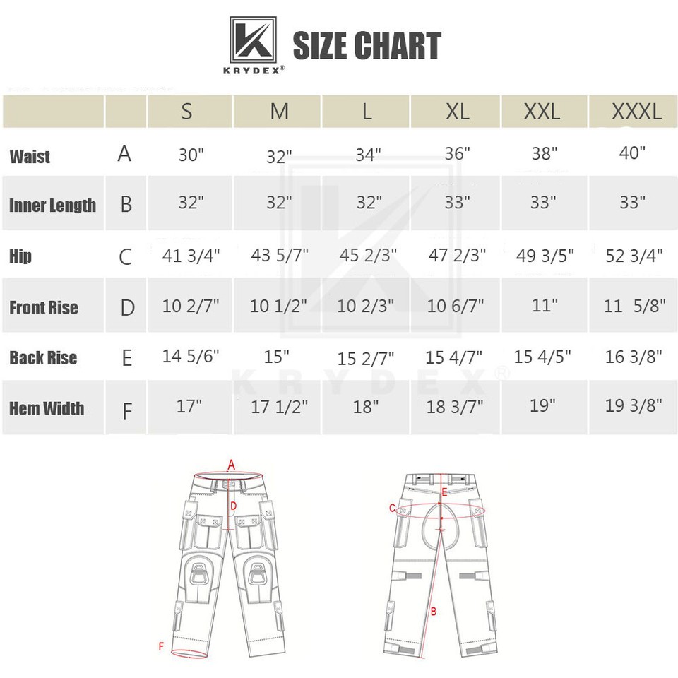 KRYDEX Ge3 Combat Uniform Tactical BDU Tops & Trousers w/ Elbow Pads ...