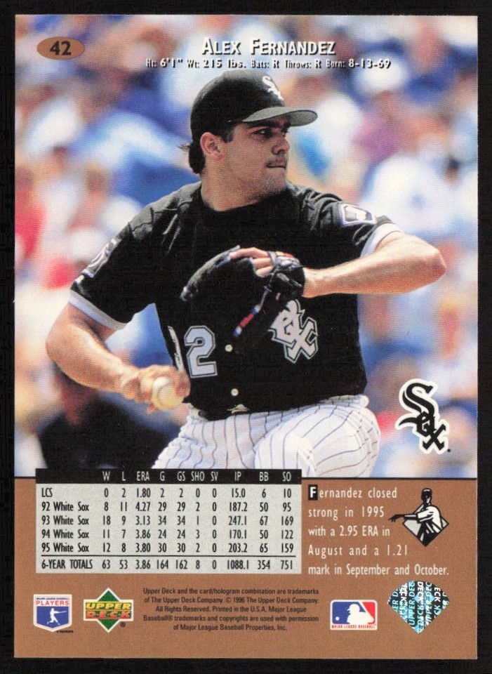 1996 Upper Deck Alex Fernandez #42 Chicago White Sox | eBay