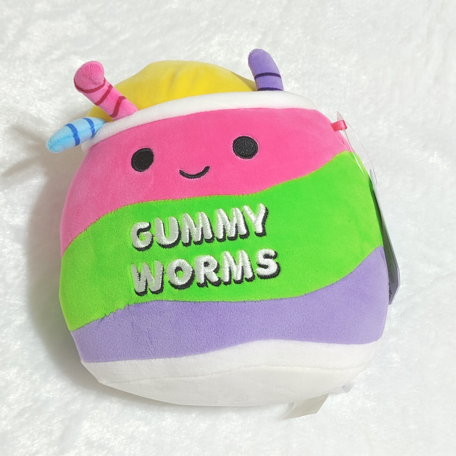 Squishmallow Silver Gummy Worms Stuffed Plush 7" Colorful Kellytoy | eBay