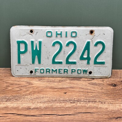 Vintage 1974 Original Ohio Former POW License Plate PW 2242 | eBay