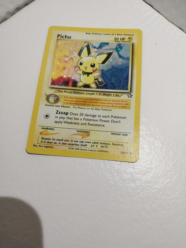 Pokémon TCG Pichu Neo Genesis Holo Rare 12/111 Unlimited | eBay