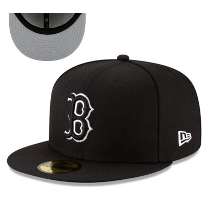 Boston Red Sox BOS MLB Authentic New Era 59FIFTY Fitted Cap - B/B/W ...