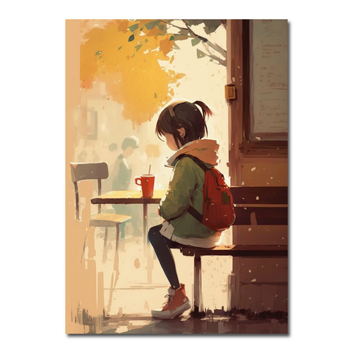 Student Sitting On Chair Abstract Art Photo Poster A4 Print Wall Art ...