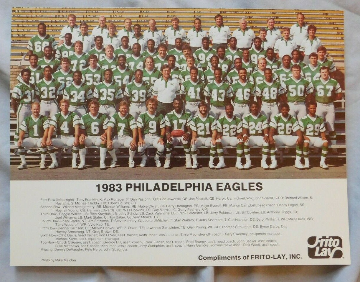 Vintage 1983 Philadelphia Eagles team Photo 11x8.5 Frito Lay | eBay