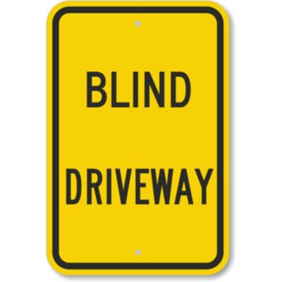 Blind Driveway Aluminum Weatherproof Sign p1144 | eBay