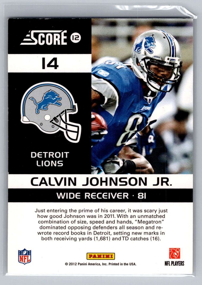 2012 Score #14 Calvin Johnson Jr. Complete Players | eBay