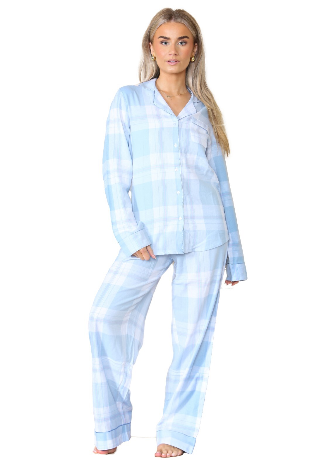 Womens Ladies Ex Store Pyjamas PJ Top Bottoms Set Loungewear Cotton ...