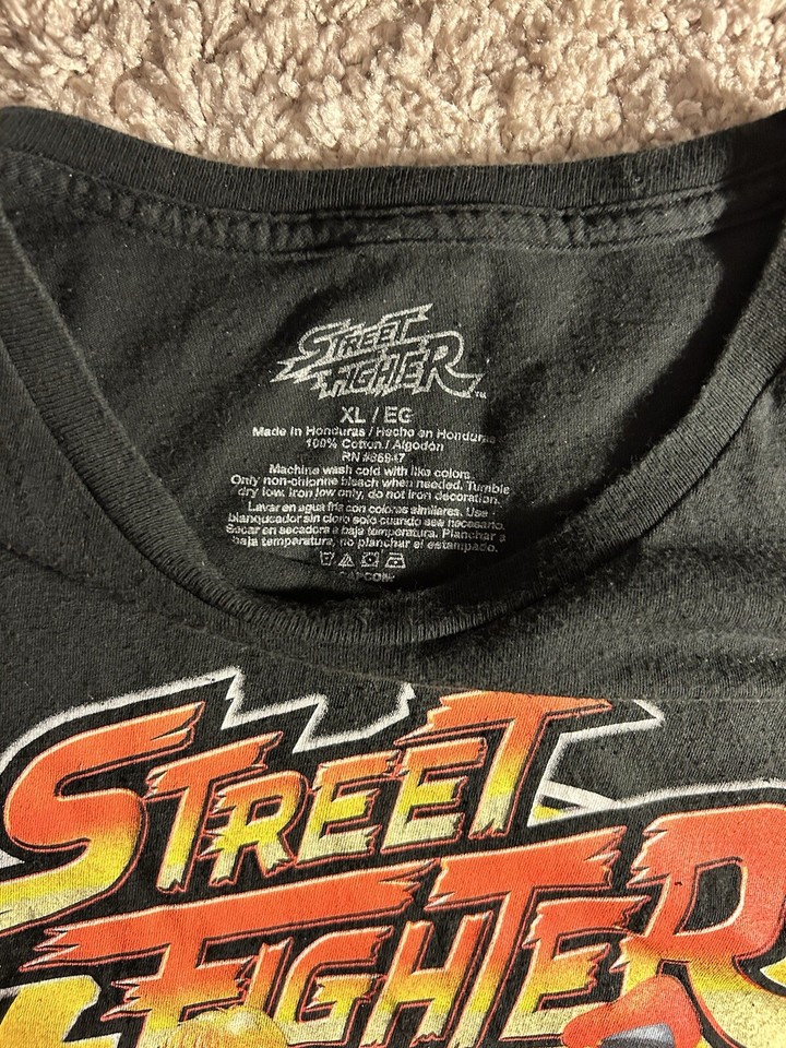 Official Street Fighter T-Shirt Black Mens XL Tee Full Group Shot | eBay