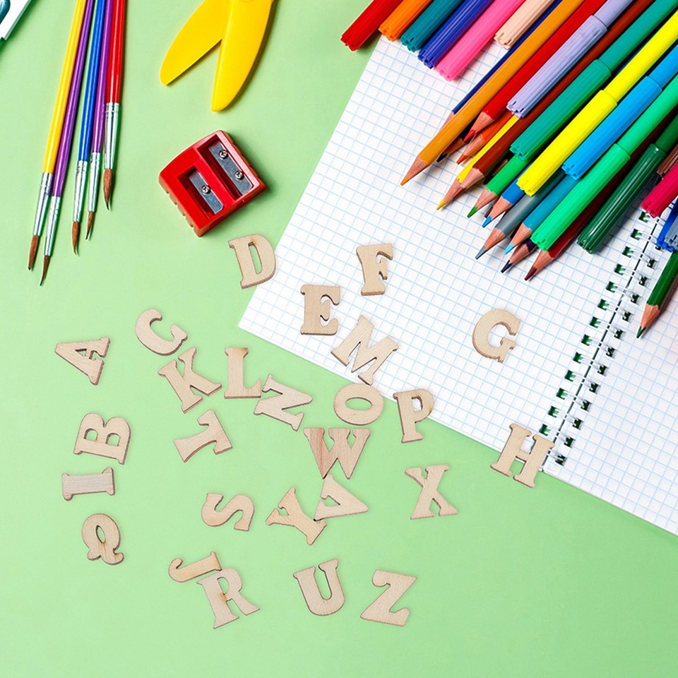 104 Pcs Small Wood Letters for DIY Painting Craft Letters and Letter ...