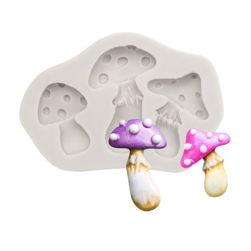 Three Mushroom Sugar Chocolate Fondant Mold Diy Baking Manual Dripping ...