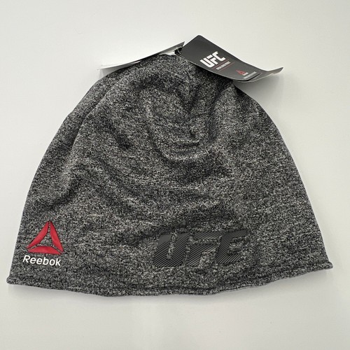 Reebok UFC Beanie Hat Gray Heathered Knit Sports Winter Mens Womens | eBay