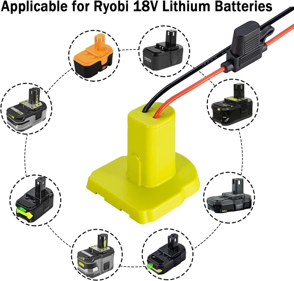 Starlink Mini DC Power Cable for Ryobi 18v Battery, Ryobi Battery ...