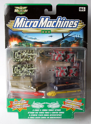 1999 MICRO MACHINES MILITARY A-FORCE V. COBRA TURRET ATTACK TANK HASBRO ...