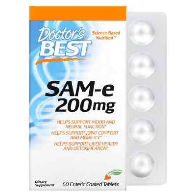 2 X Doctor's Best, SAM-e, 200 mg, 60 Enteric Coated Tablets | eBay