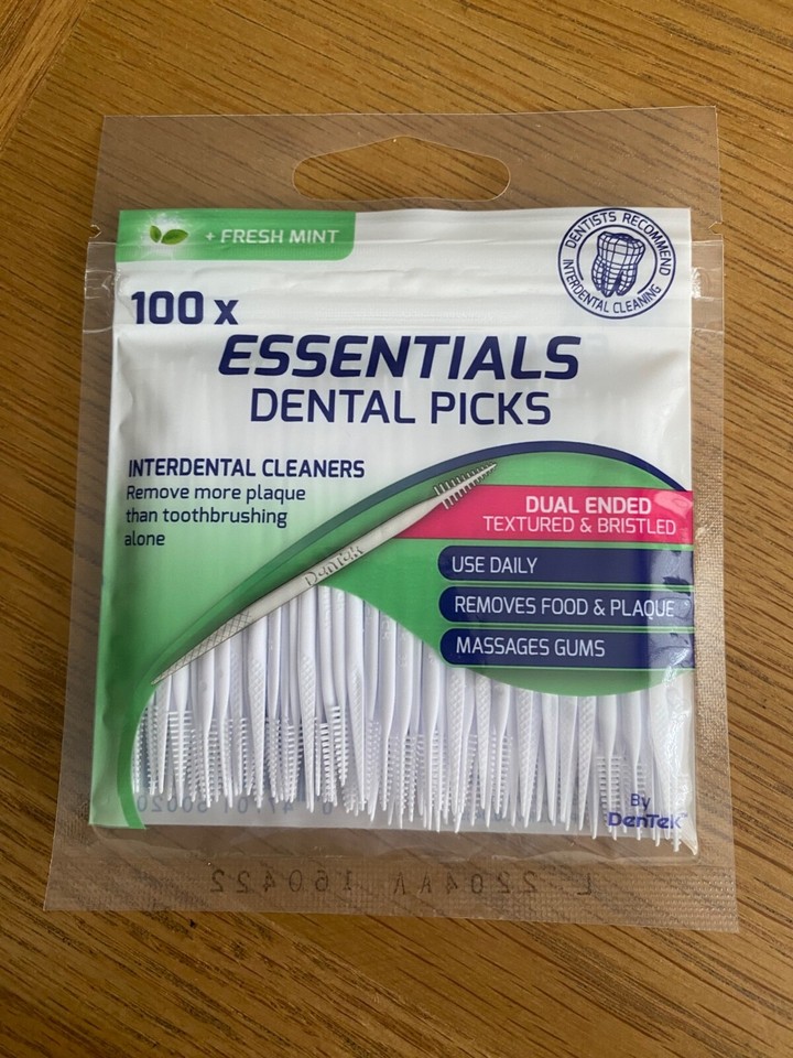 Dental Picks x100 DenTek Flexible Textured Bristled ToothPicks ...