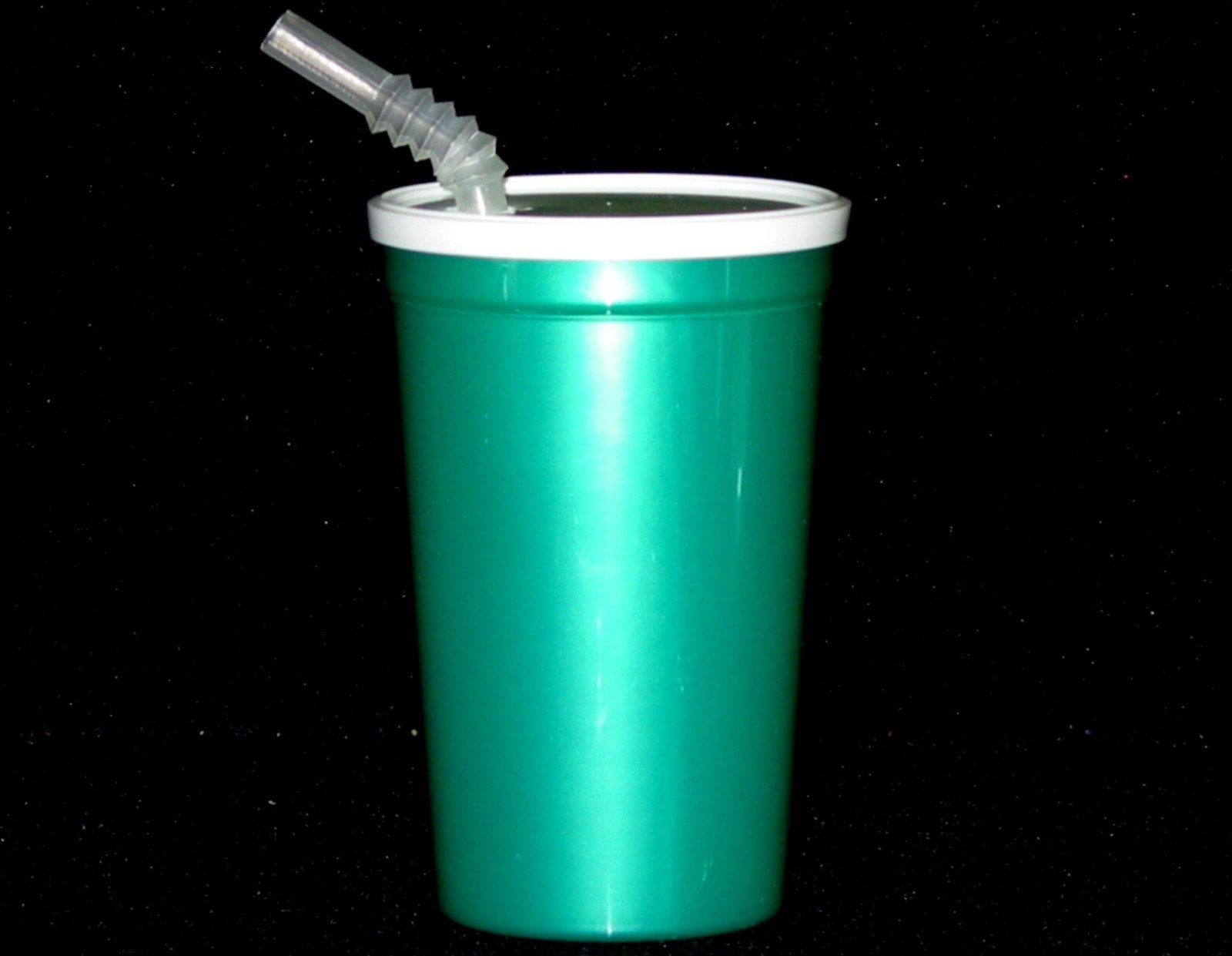 12 - Large 20 oz. Pearl Teal Plastic Drinking Glasses Lids Straws Mfg ...