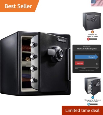 Fireproof and Waterproof Black Steel Home Safe with Dial Combination ...