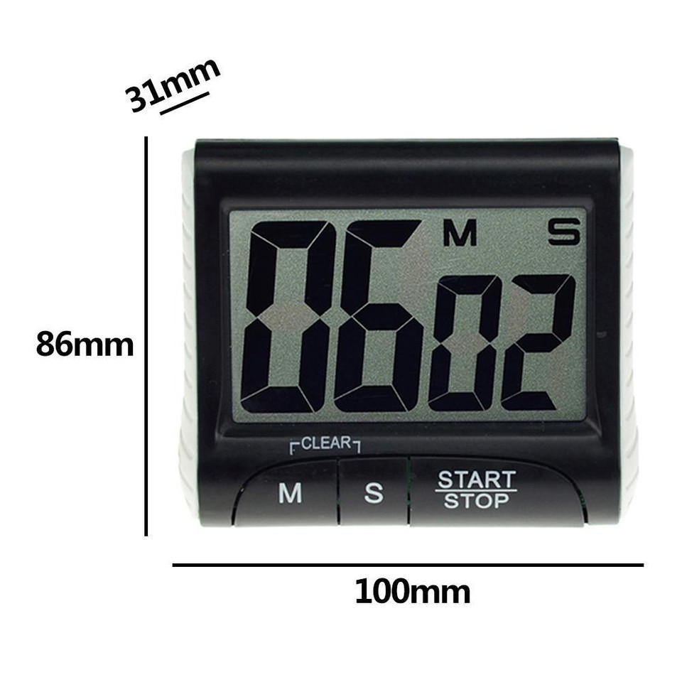 LCD Digital Kitchen Timer Alarm Clock Magnet Count Up Countdown Alarm ...