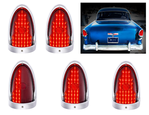 Pair Sequential LED Tail Lights for 1955 Chevy Belair 210 150 Nomad w ...
