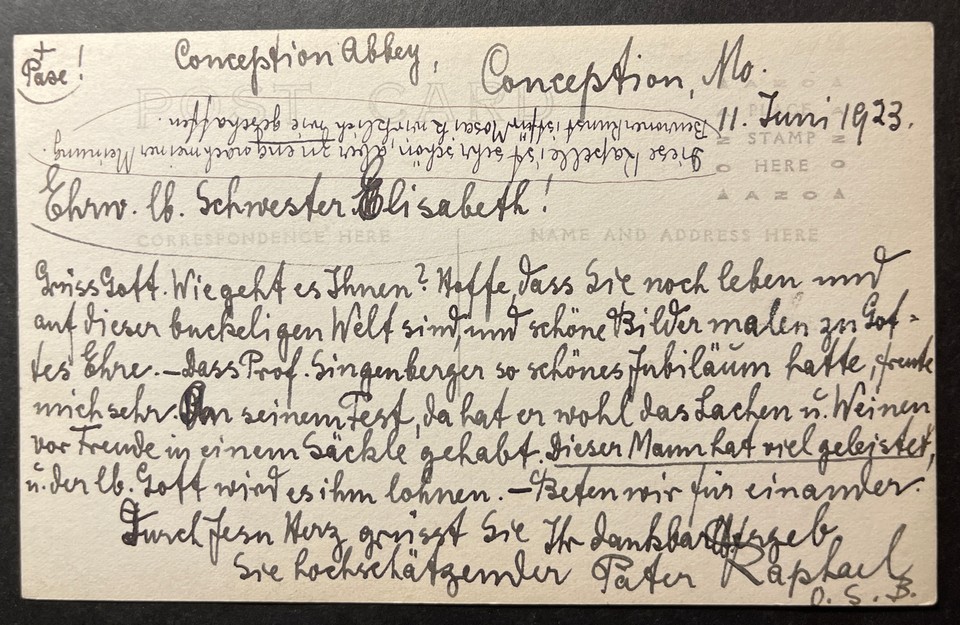 Convent Chapel Clyde Missouri RPPC AZO 1923 Conception Abbey | eBay