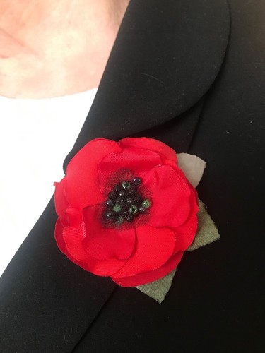 Red Poppy Silk Flower Pin Brooch Badge Symbol Memorial Remembrance ...