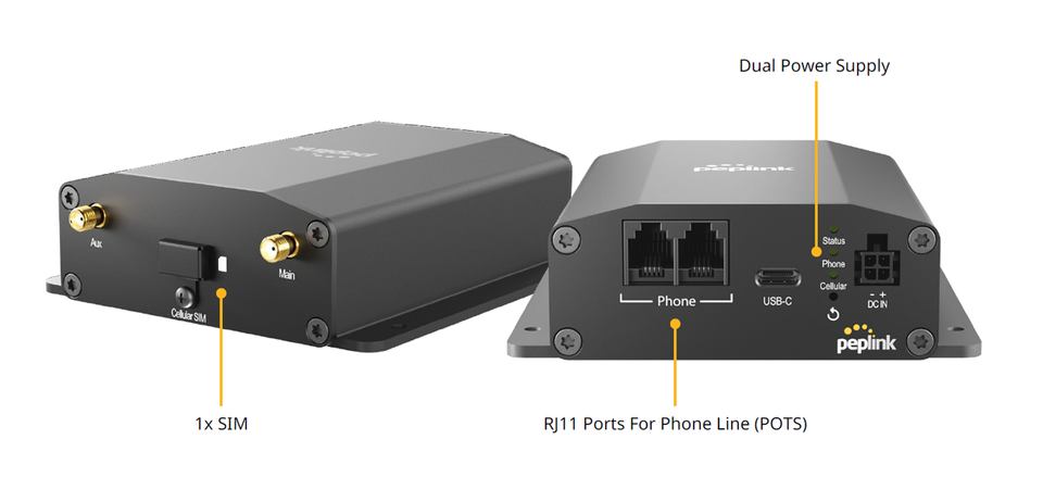 Peplink POTS Adapter Convert Plain Old Telephone System TO VoLTE - AC ...