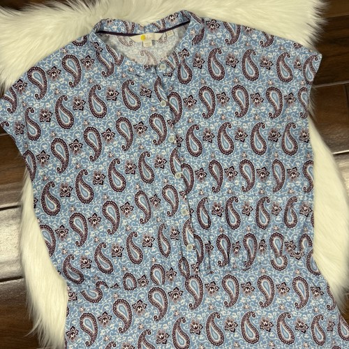 Boden Women's Size UK 16 / US 12 Long Blue Paisley Flippy Jersey Dress ...
