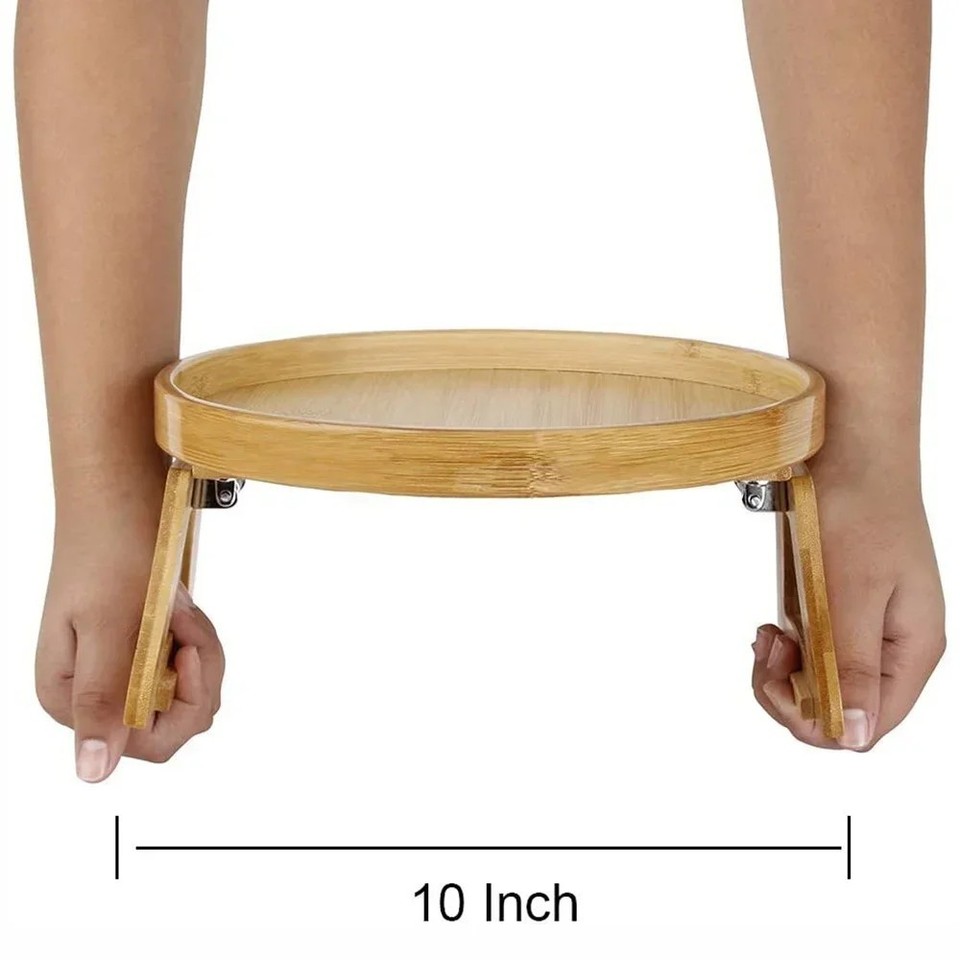 Wooden Sofa Armrest Tray Table Clip-On | Foldable Snack Drink Side ...