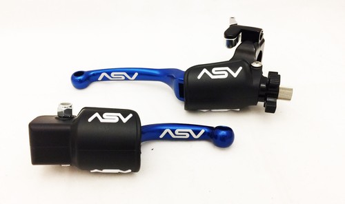 ASV F3 Front Brake Clutch Perch Levers Hot Start Dust Covers Blue ...