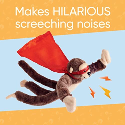 Set of 3 Flying Flingshot Howler Monkeys Plush Toys with Sound, 11.5''H ...