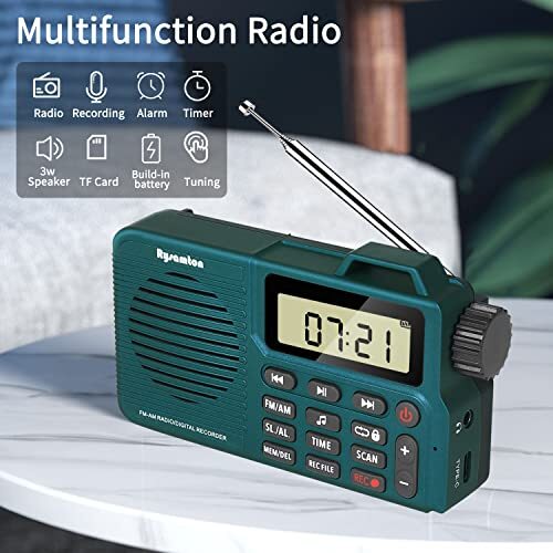 Buy Rysamton Portable AM/FM Radio Digital Radio Recorder Bluetooth 5.0 ...