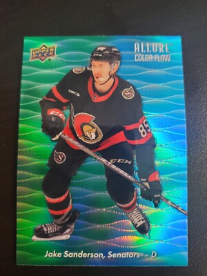2023-24 UD Allure Hockey - JAKE SANDERSON, COLOR FLOW GREEN-BLUE Card # ...