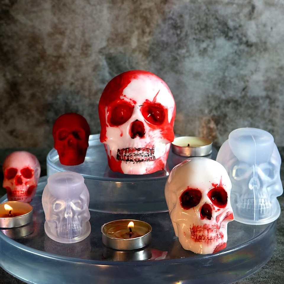 Skull Silicone Molds 3D Extra Large Skeleton Skull Epoxy Resin Molds ...