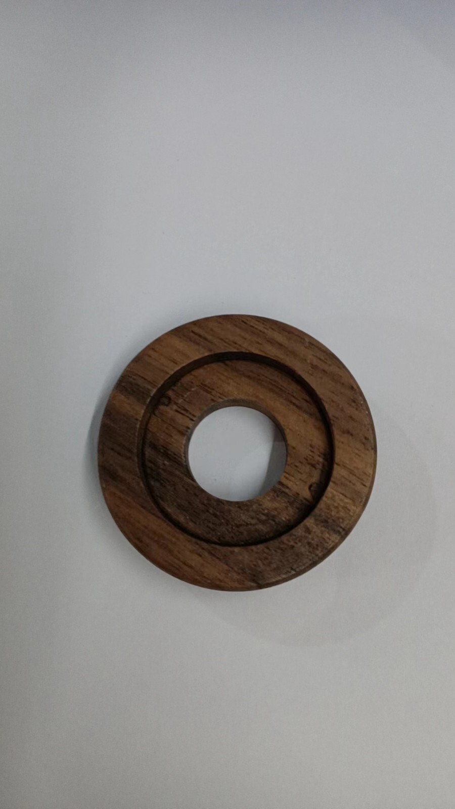 2 x radiator wood pipe covers walnut lacquered rosette pipe collars low ...