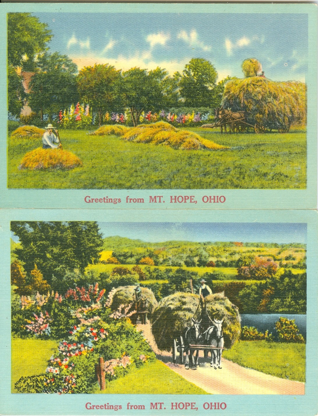 Mt Hope OH Collector's Set: Hay Harvest Greetings from Mt Hope | eBay