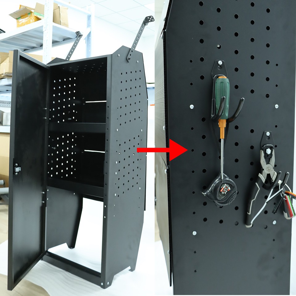 Lockable Van Shelving Van Storage Cabinet w/hook for Full-Size Cargo ...