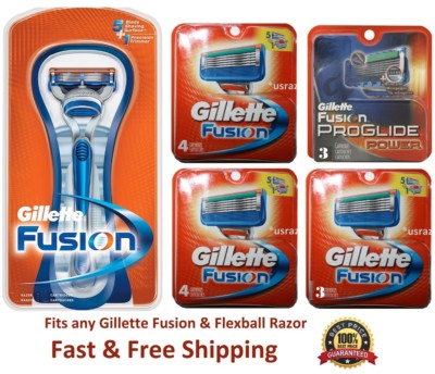 14 Gillette Fusion Razor Blades 11+3 Proglide Power Refill Cartridge Ft ...