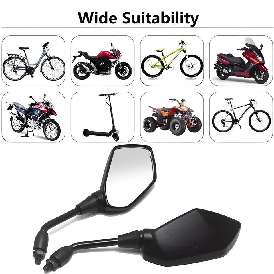 Motorcycle Black M10/10mm Rear View Mirrors Fit for Honda Grom MSX 125 ...