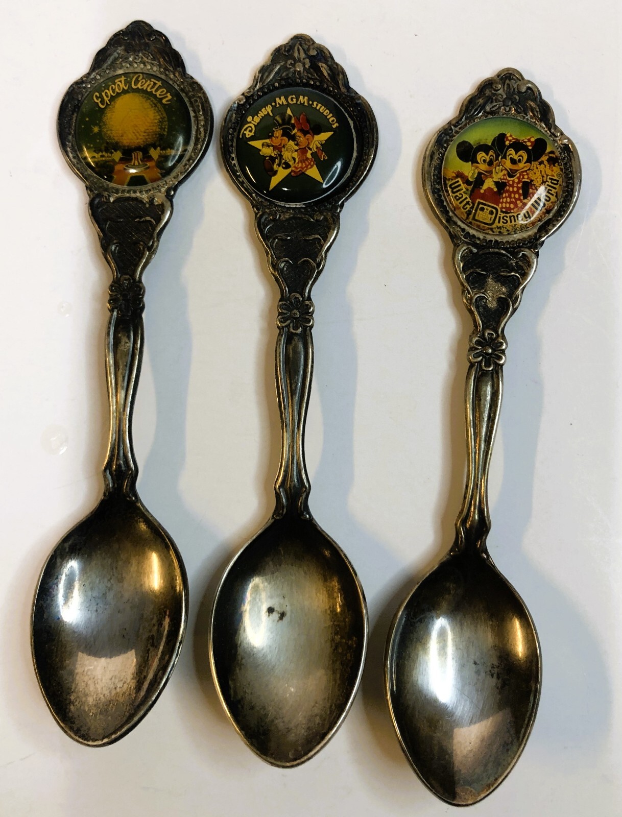 Lot of 3 Vintage Disney SOUVENIR SPOONS Epcot, MGM, Mickey Minnie Mouse ...