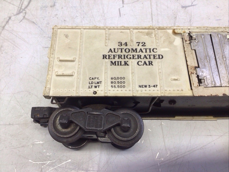 Vintage Lionel 34-72 Automatic Refrigerated Milk Train Car Needs Glue ...