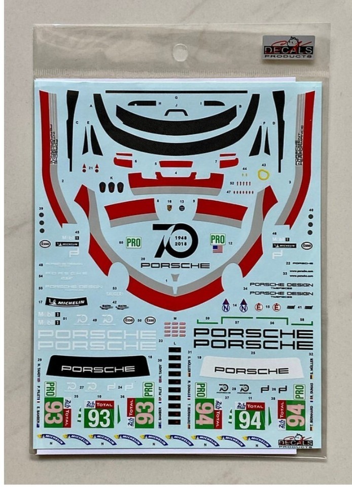 SK Decal 1/24 Sk24186 Porsche 911 Rsr Le Mans 2018 GT Team 93 94 | eBay ...