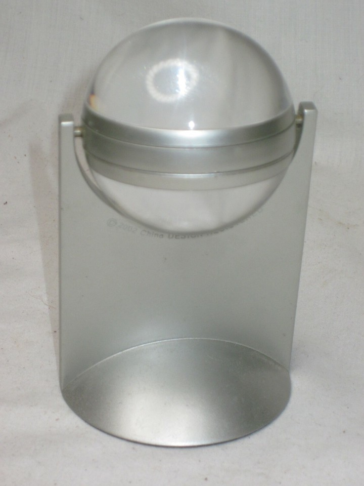 unique Brookstone rotating quartz clock orb ball sphere photo holder ...