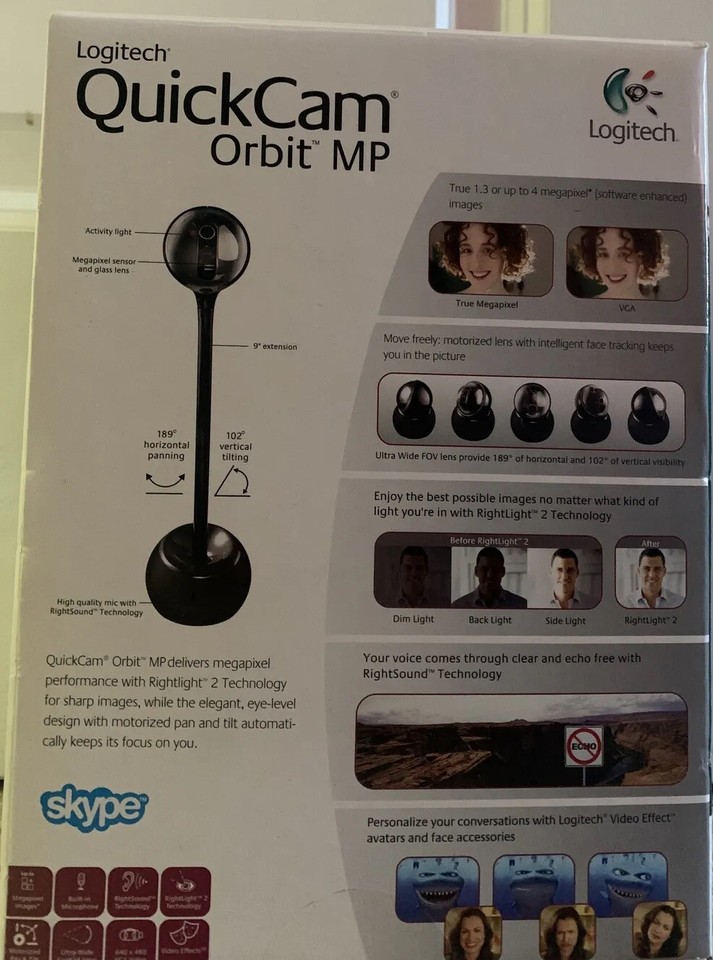 Logitech QuickCam Orbit MP Motorized Webcam Camera 961422-0403 | eBay