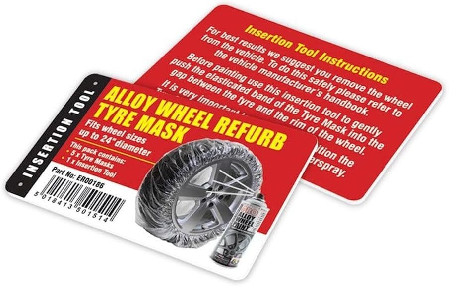 ALLOY WHEEL TYRE MASK KIT 5 WHEEL SET REFURB MASKING PROTECTOR E-TECH ...
