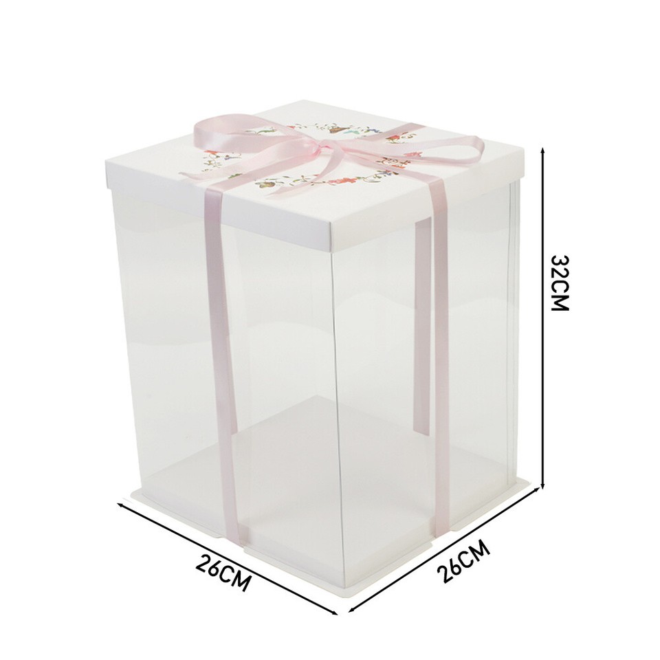 Large Clear PVC Gift Cake Boxes Present Packaging Transparent Box ...