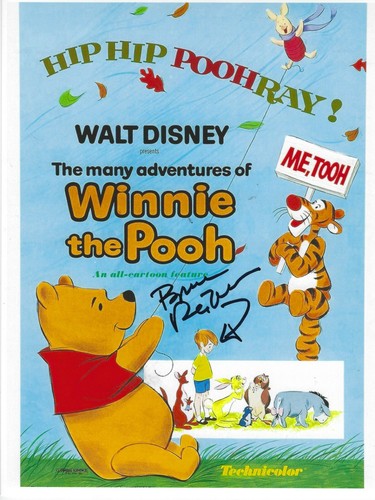 BRUCE REITHERMAN Signed 8.5 x 11 Photo Signed REPRINT Winnie The Pooh ...