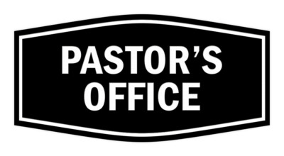 Fancy Pastors Office Sign with Adhesive Tape (Black) - Large | eBay