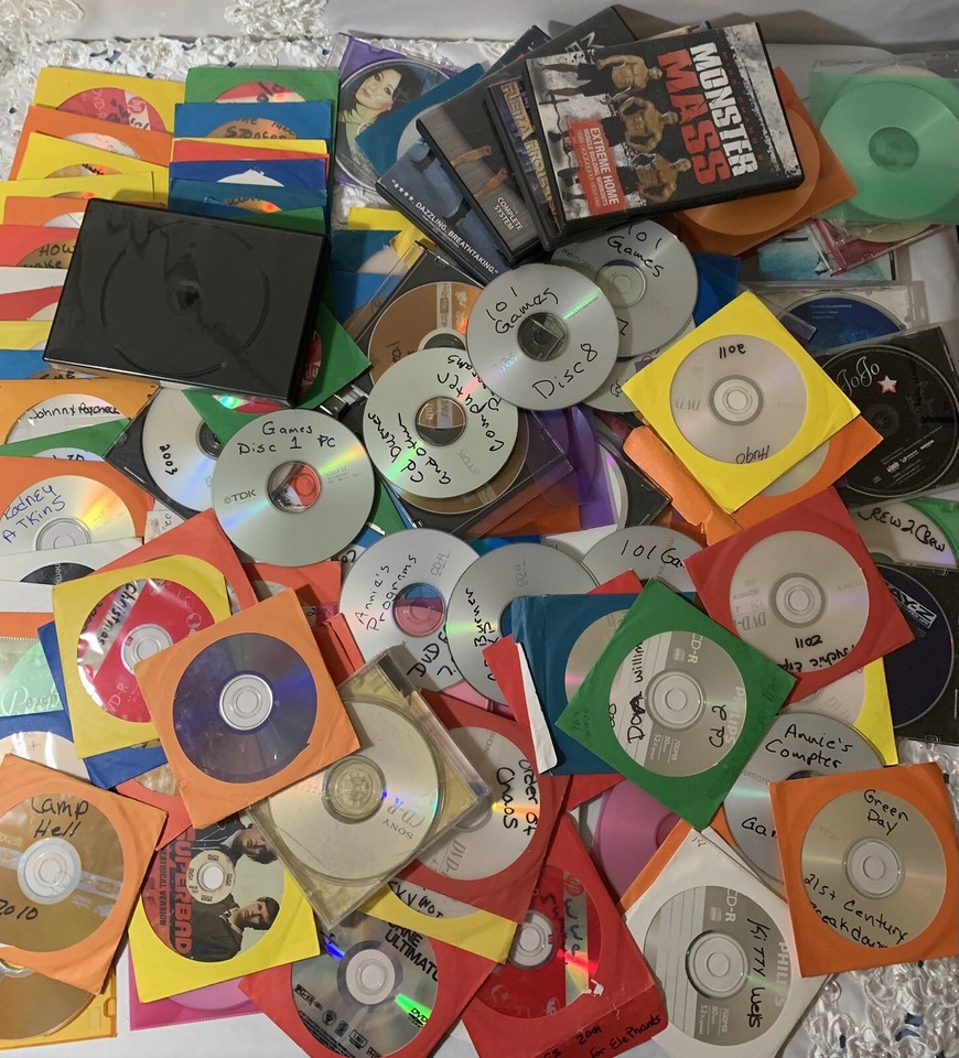 Mixed Lot of 147 Discs HP Invent CD-RW, Sony DVD-R, Maxell CD-R ...